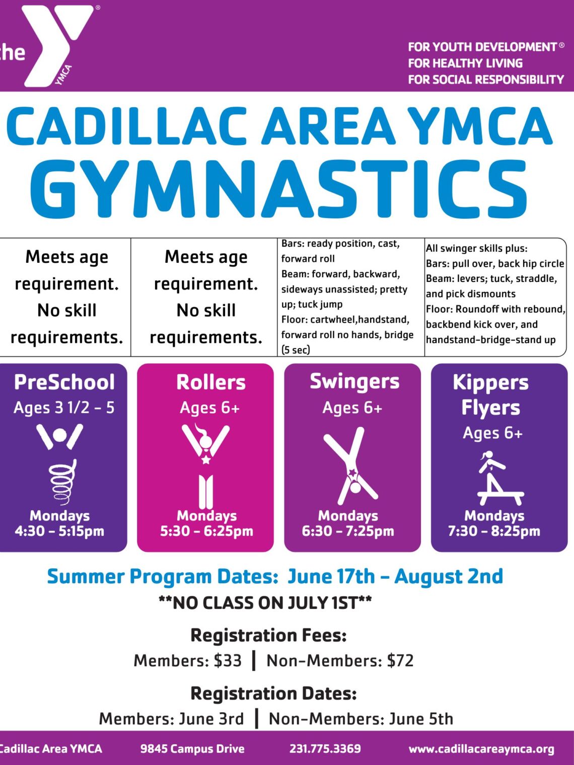 Gymnastics - Cadillac Area YMCA