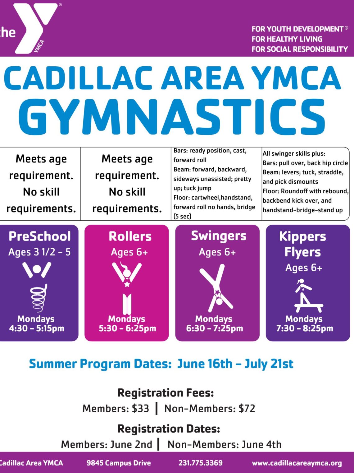 Gymnastics - Cadillac Area YMCA