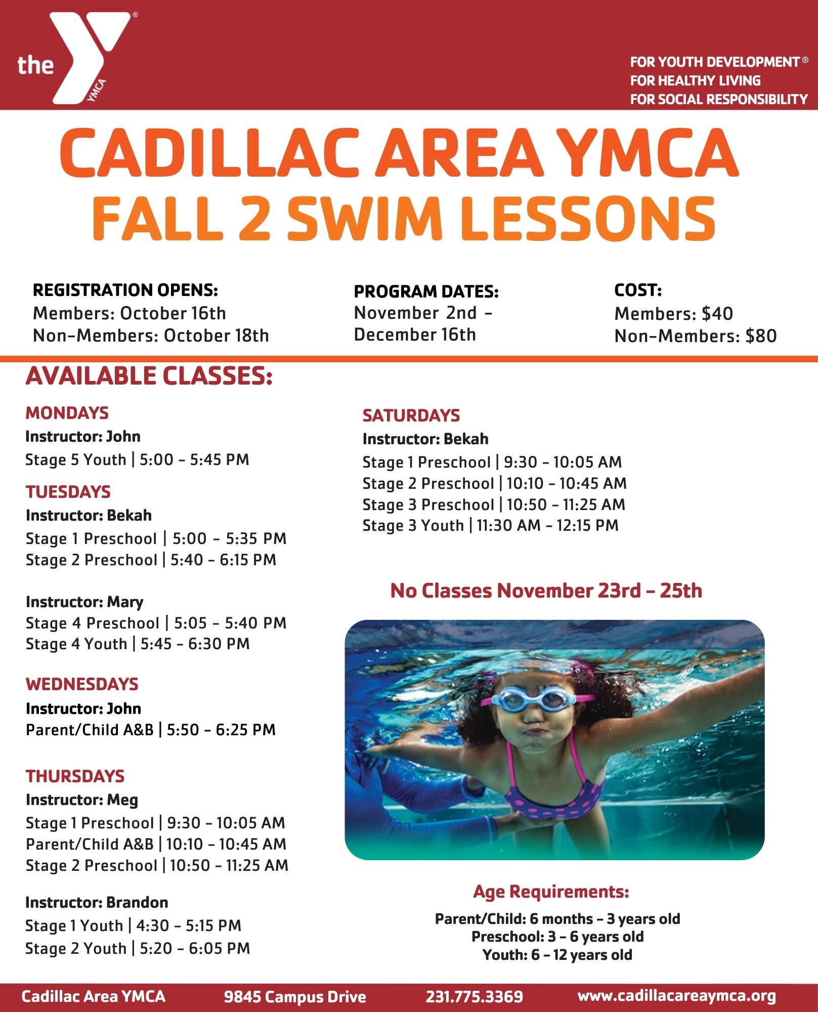 Swim Lessons - Cadillac Area YMCA