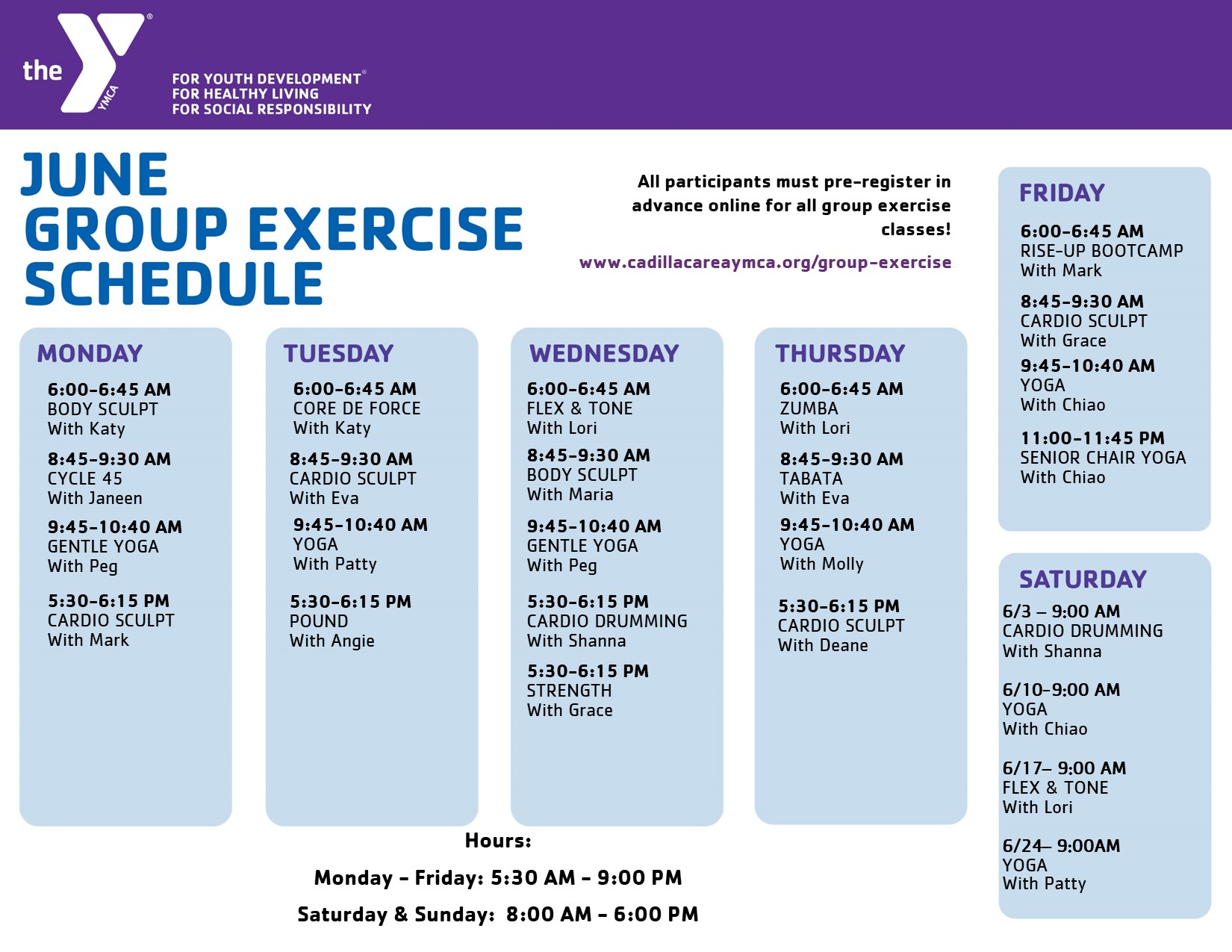 Group Exercise - Cadillac Area YMCA