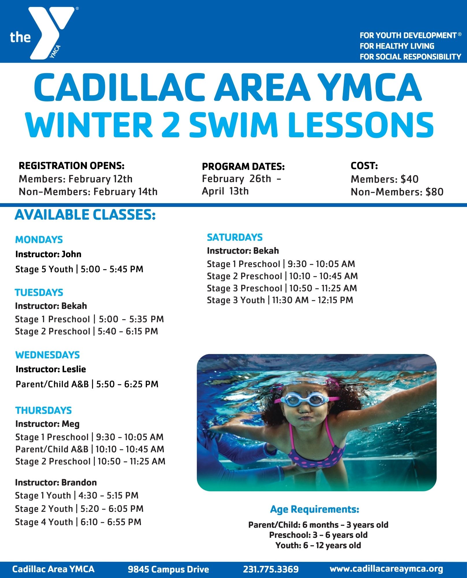 Swim Lessons - Cadillac Area YMCA