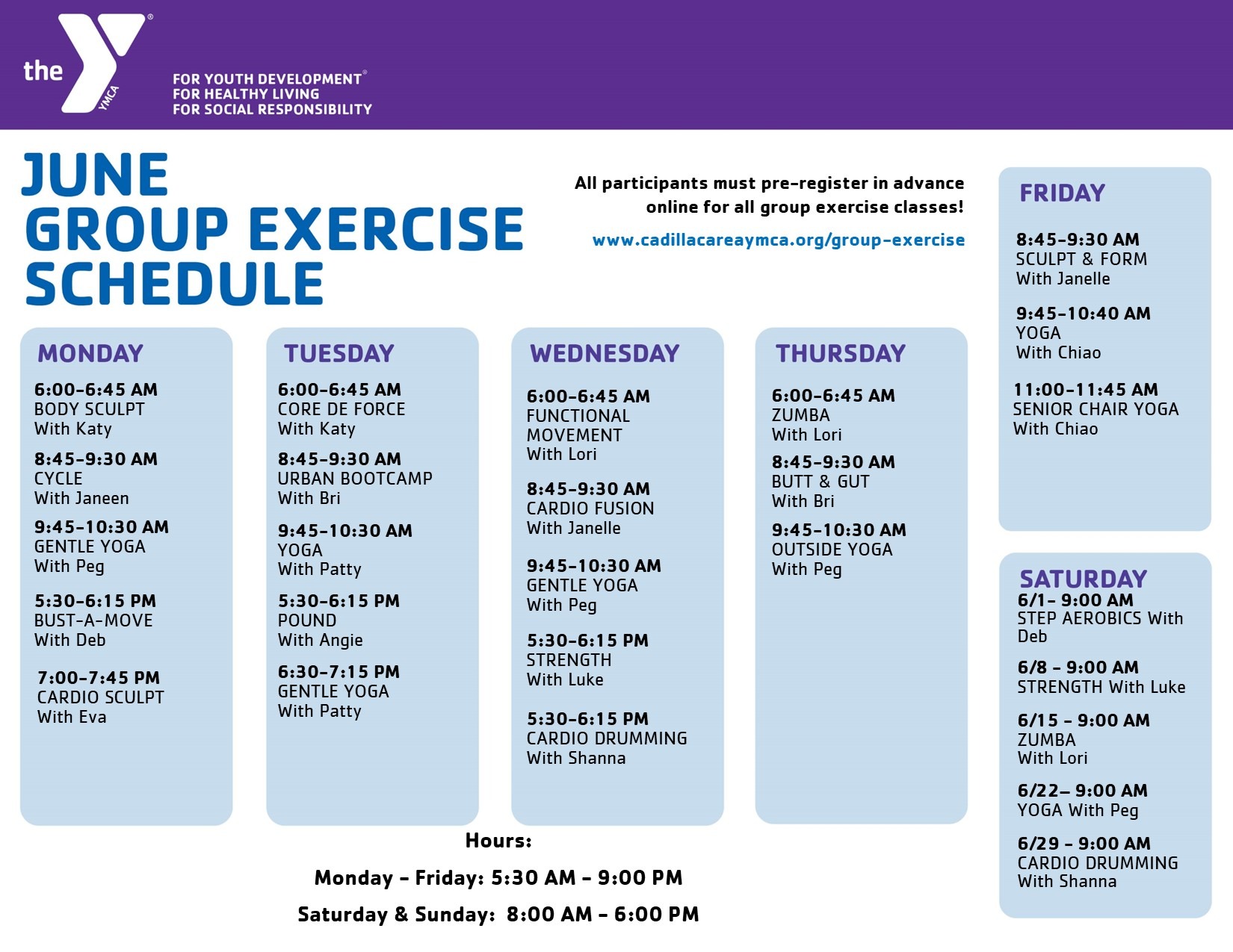 Group Exercise - Cadillac Area YMCA