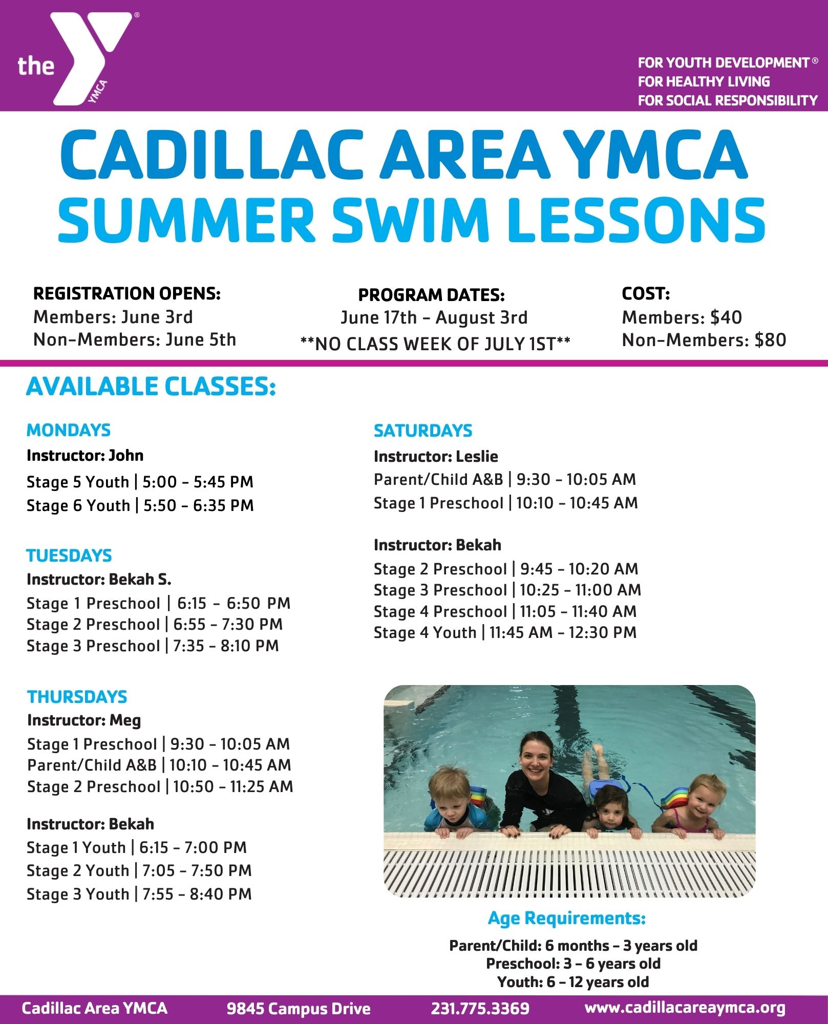 Swim Lessons - Cadillac Area YMCA