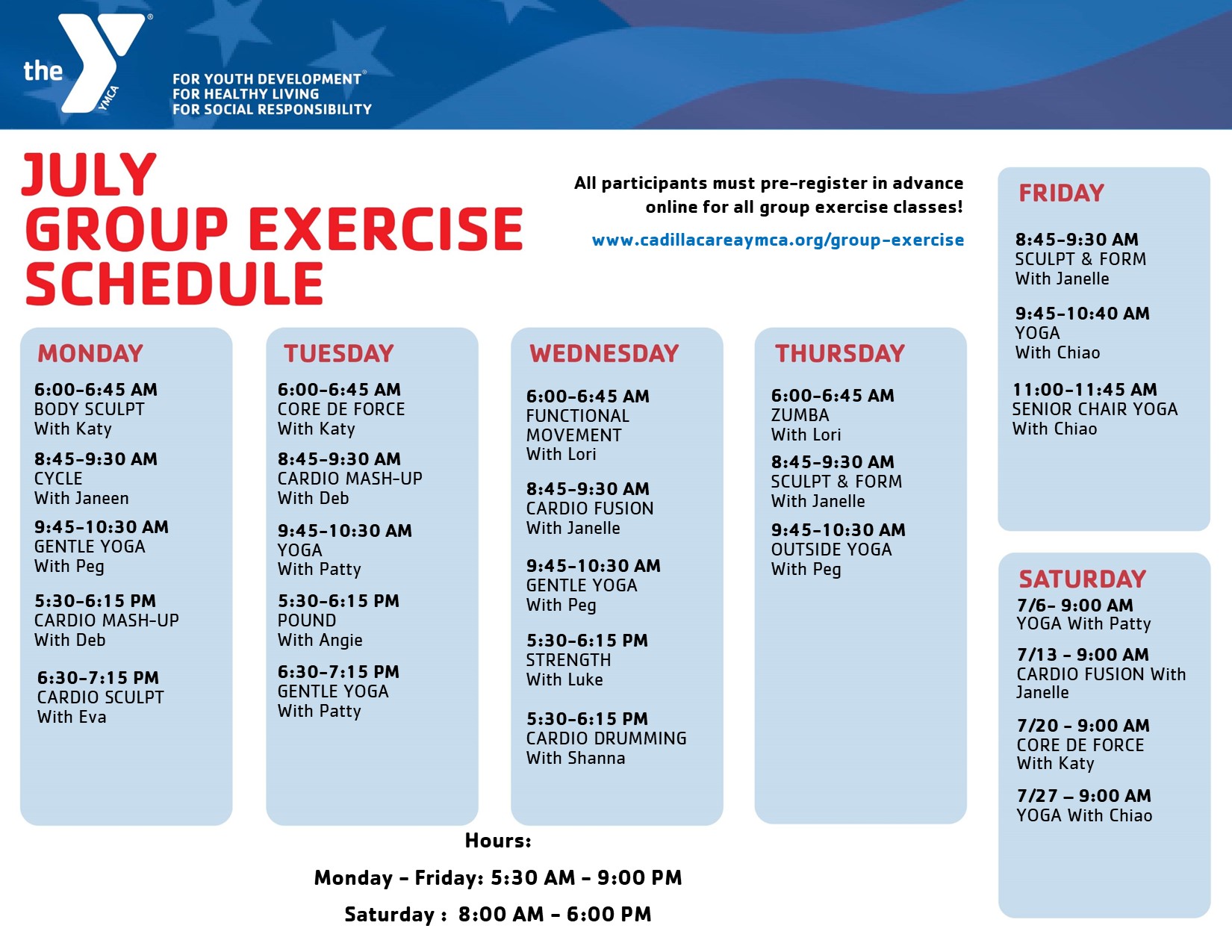 Group Exercise - Cadillac Area YMCA