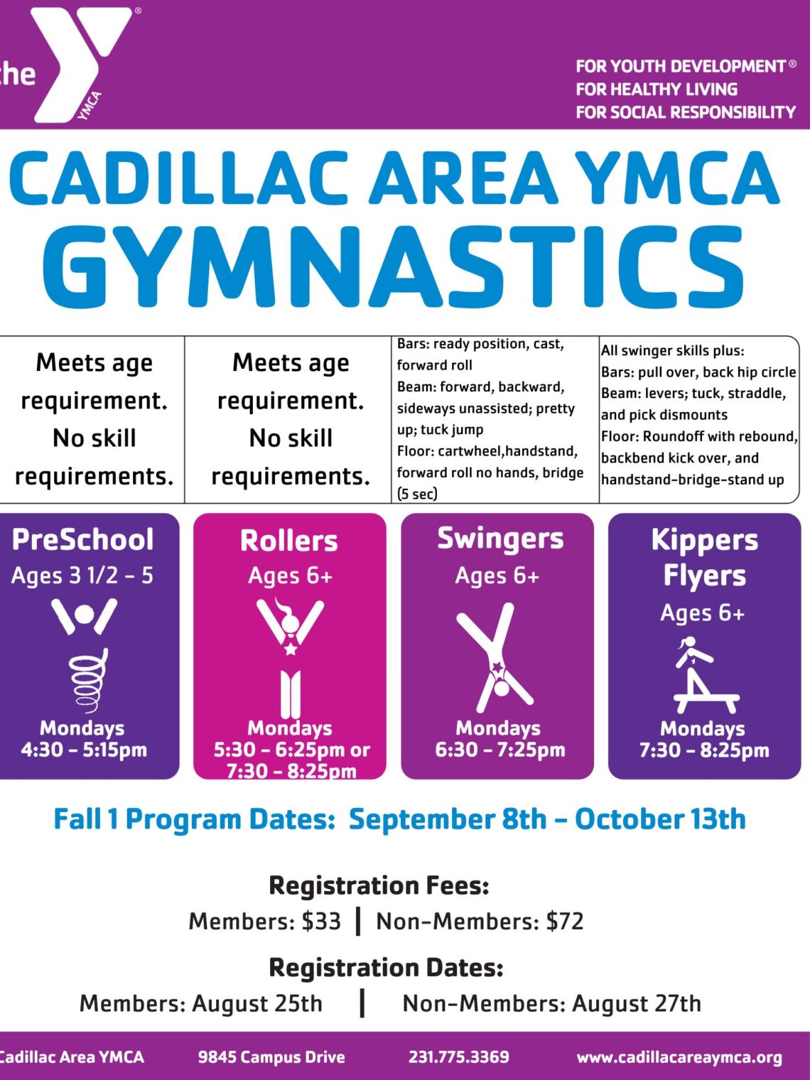 Gymnastics - Cadillac Area YMCA