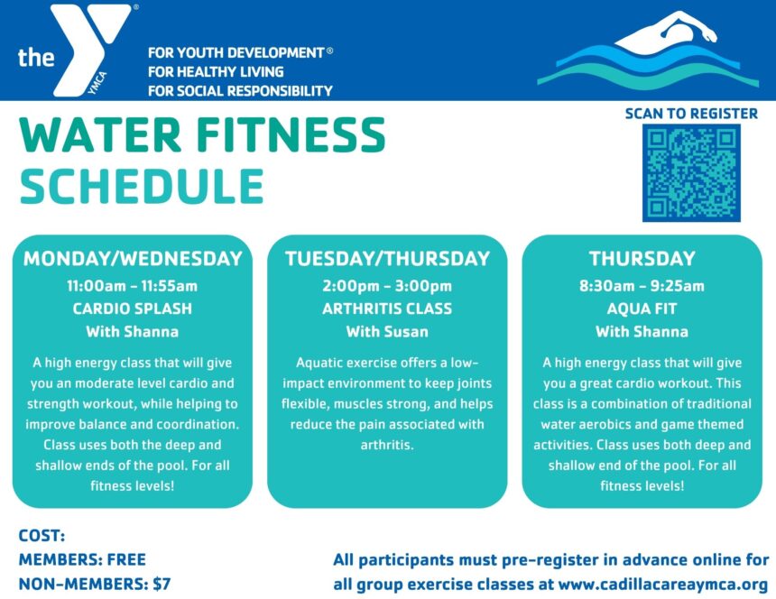 Water Fitness Schedule - Cadillac Area YMCA